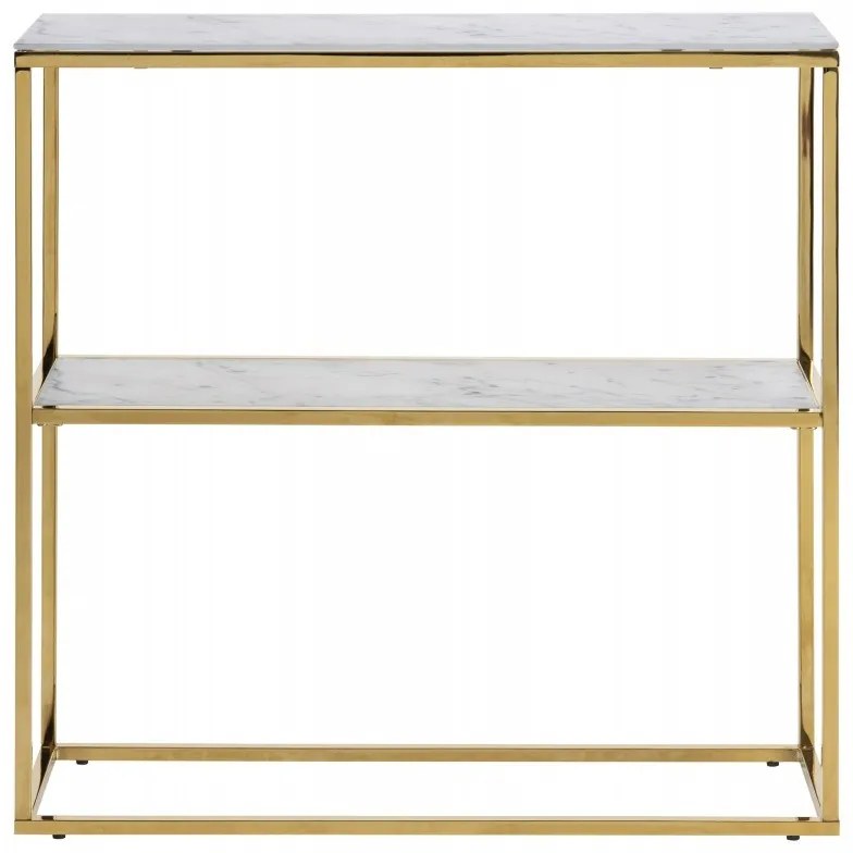 Konzolový stolek Alisma mramor bílý/zlatý