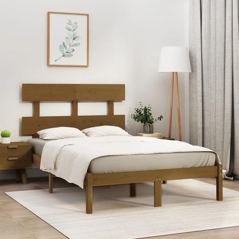 Rám postele medově hnědý masivní dřevo 150 x 200 cm King Size,  3104681