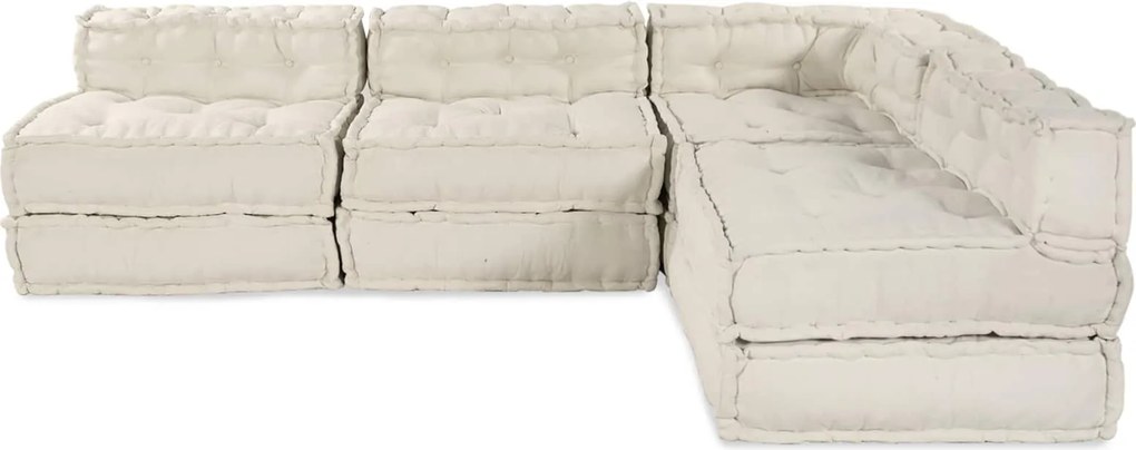 Modulová pohovka Textil Krémová 210 x 140 x 56 cm 3315063