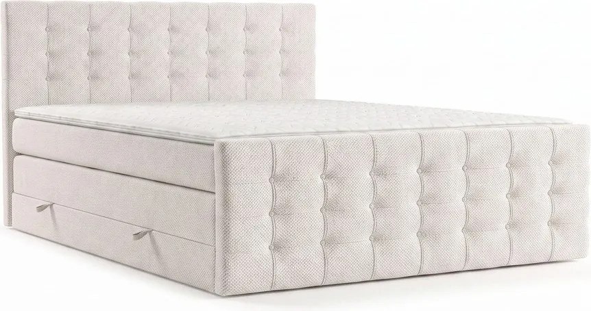 Krémová boxspring postel s úložným prostorem 160x200 cm Blend – Maison de Rêve