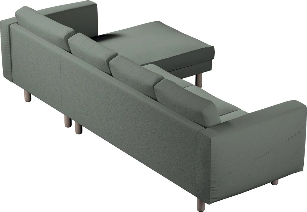 Potah na pohovku IKEA Norsborg 4-místná se šezlongem barva zelená látka pletený vzor
