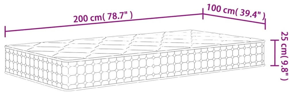 Taštičková pružinová matrace středně tvrdá 100 x 200 cm