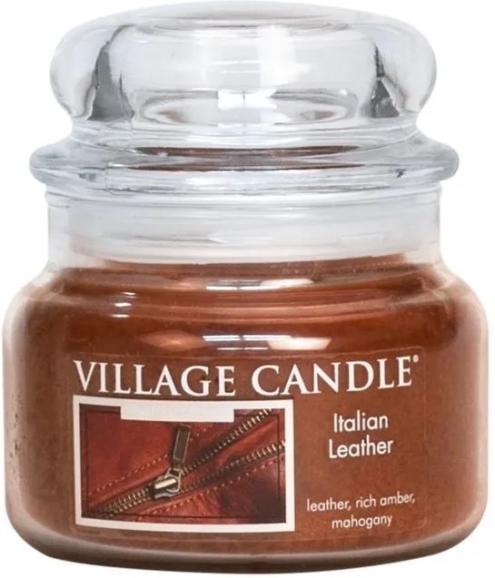 Village Candle Vonná svíčka ve skle, Italská Kůže - Italian Leather, 11oz Premium