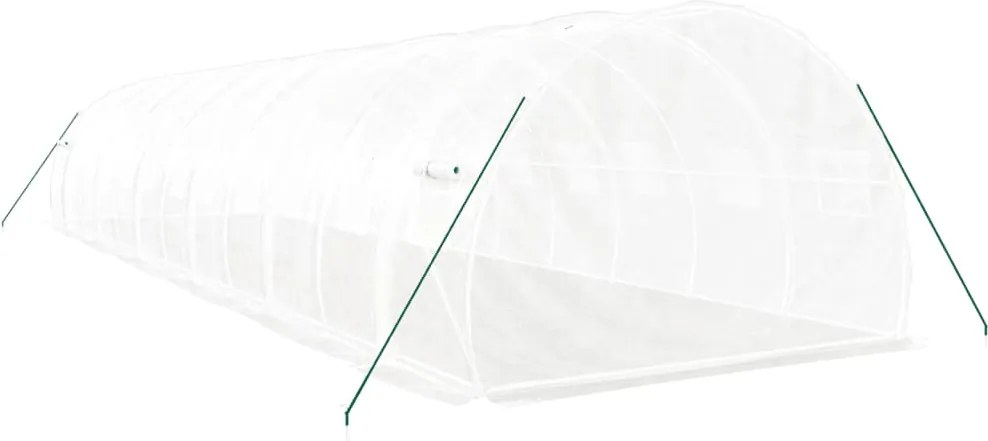 Skleník s ocelovým rámem bílý 36 m² 12 x 3 x 2 m 3188054