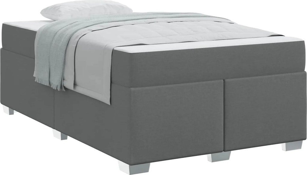 Rám postele s matrací Tmavě šedá 120 x 190 cm textil 3399174