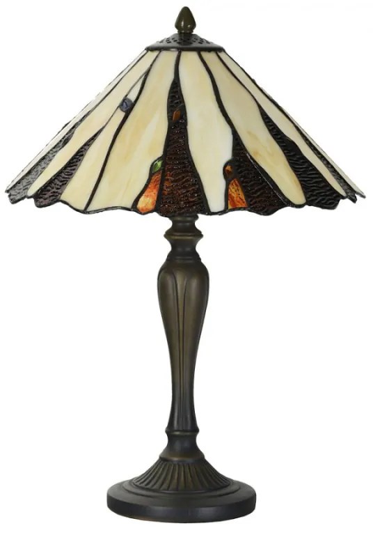 Stolní lampa Tiffany Vallois béžovo hnědá – 35x53 cm