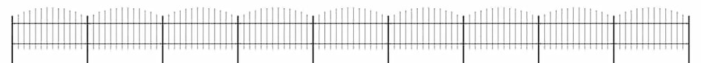 Zahradní plot s kopím nahoře ocelový 1506 x 125 cm černý 277729