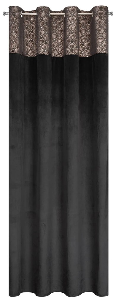 ZATEMŇOVACÍ ZÁVĚS NA KROUŽCÍCH AGNES 140X250 CM ČERNÁ