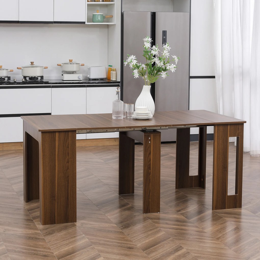 HOMCOM jídelní stůl rozkládací kuchyňský stůl jídelní stůl do obývacího pokoje jídelna moderní design hnědá 180 x 85 x 75cm
