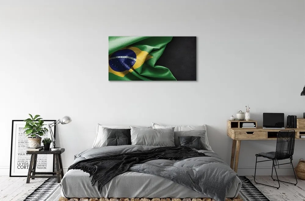 Obrazy na plátně brazilská vlajka 120x60 cm