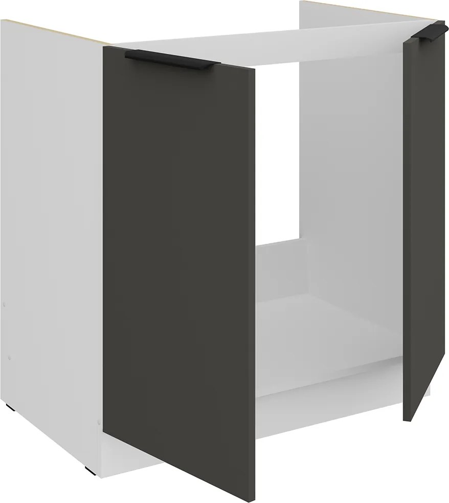 Kuchyňská linka ARIA po | 270x230 cm | UNI dvířka | bílá/šedá grafit