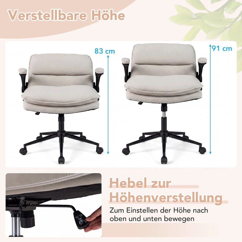 Costway Ergonomická kancelářská židle, výškově nastavitelná psací židle, otočná