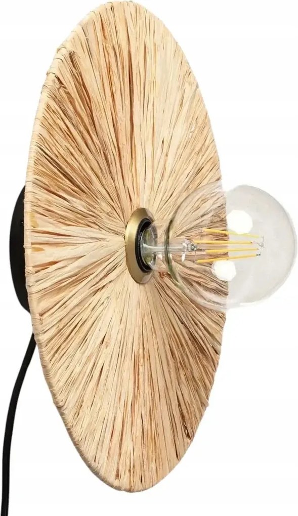Nástěnná kulatá lampa Boho Abr-kbtk-c Abruzzo, hnědé vlákno