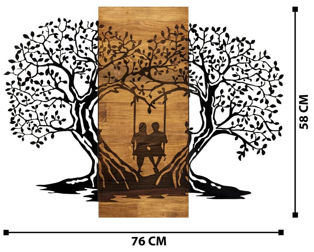 Nástěnná dekorace Agac stromy ořech/černá