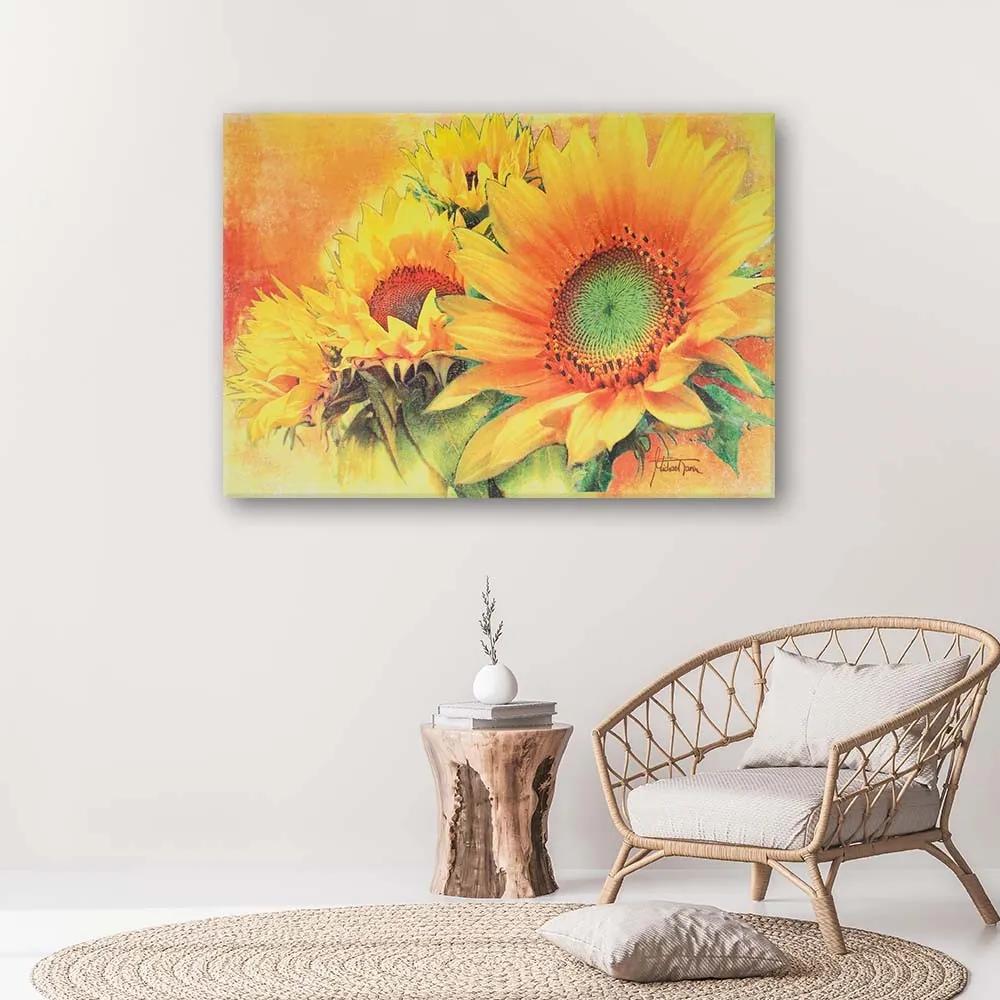Gario Obraz na plátně Slunečnice jako ručně malované Rozměry: 60 x 40 cm