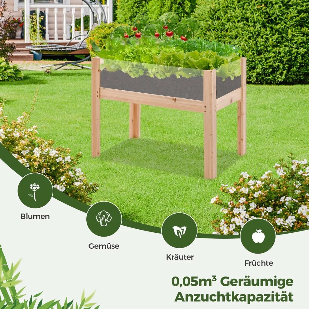 Costway 50 L vyvýšený záhon s drenážními otvory a průhlednými akrylátovými