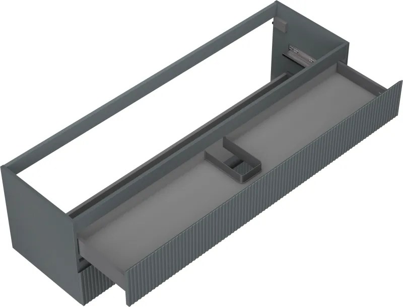 Mexen Rivel, koupelnová skříňka 160 cm, 2 zásuvky, drážkovaná, grafitová matná, 91A20-16047-2-BFF66