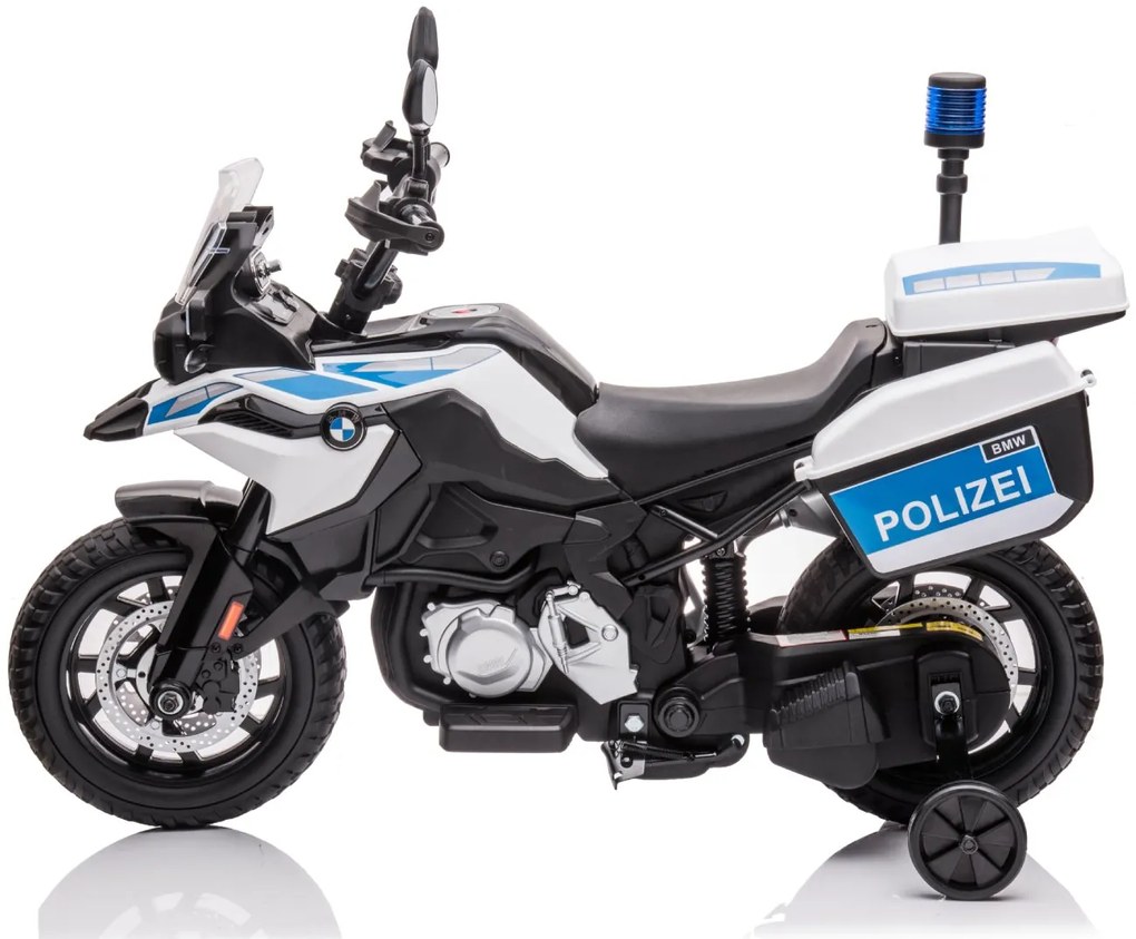 Dětská elektrická motorka BestBerg BBCC-80W – BMW F 850 GS / nosnost 30 kg / Li-Ion baterie / policie