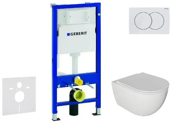 Geberit Duofix - Set předstěnové instalace, klozetu Oudee a sedátka softclose, tlačítko Delta01, alpská bílá SANI11CA3116