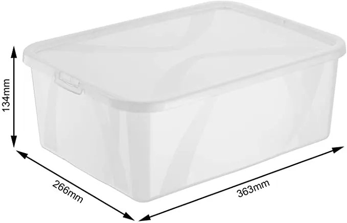 Úložný box, s víkem, Rotho LONA, 36x27x13 (10l pánské boty)