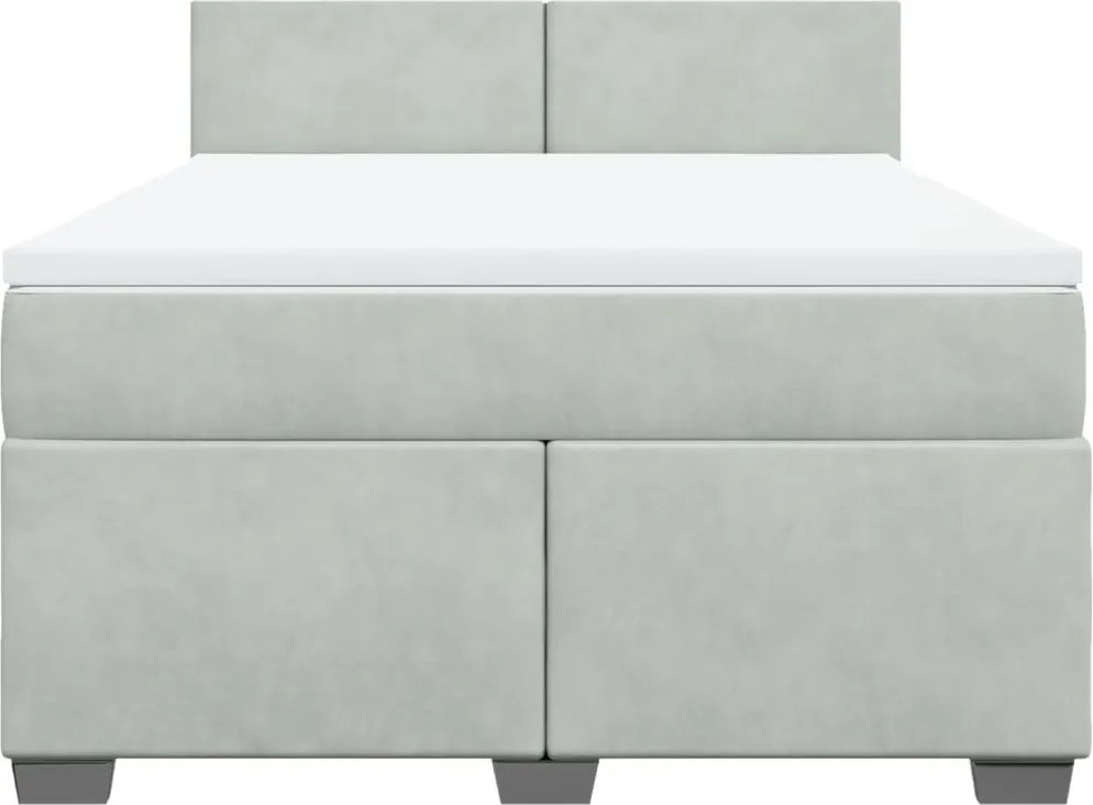 Box spring postel s matrací světle šedá 160x200 cm samet 3286348