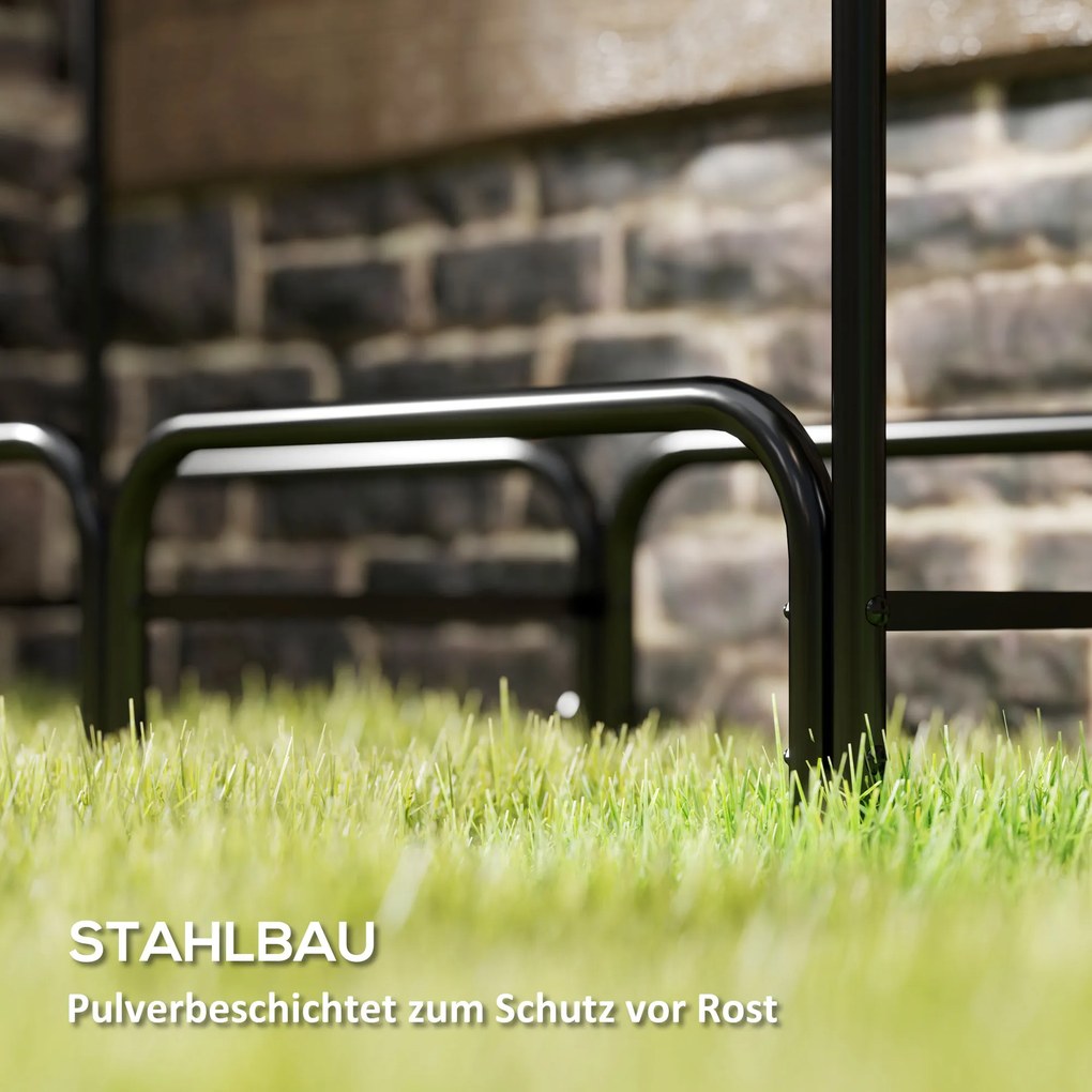 Stojan na palivové dřevo Outsunny 120x36x99 cm Stojan na palivové dřevo s taškou z plátna 600D Oxford vodoodpudivý potah na zahradní terasu kovový če…