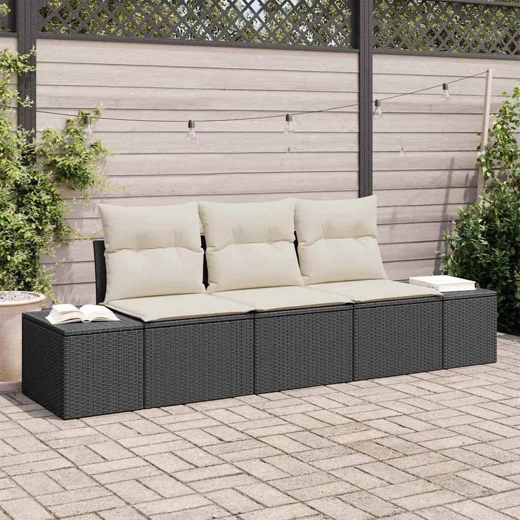 Set pohovek 3 ks Černá polyratan 3346917