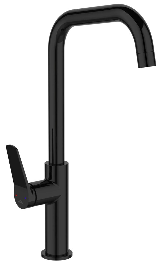 Invena Alonia, vysoká dřezová baterie h-373, černá lesklá, INV-BZ-70-004-V