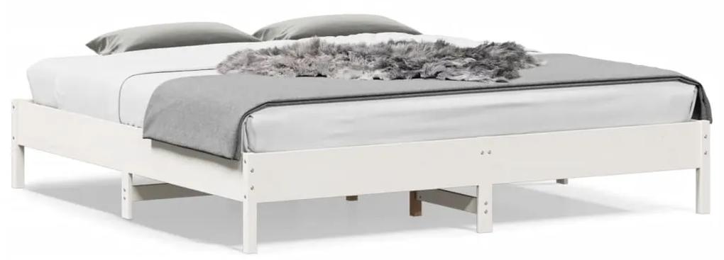 Rám postele bílý 180 x 200 cm masivní borové dřevo - Default Title