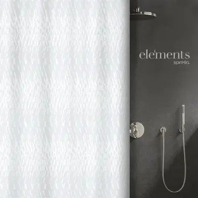 Elements by Spirella CODE vzorovaný bílý / Sprchový závěs / 180 x 200