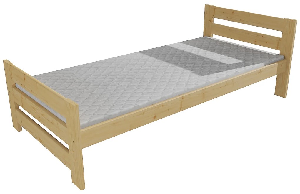 Vomaks Jednolůžková postel VMK005D Rozměr: 100 x 200 cm, Barva: bezbarvý lak