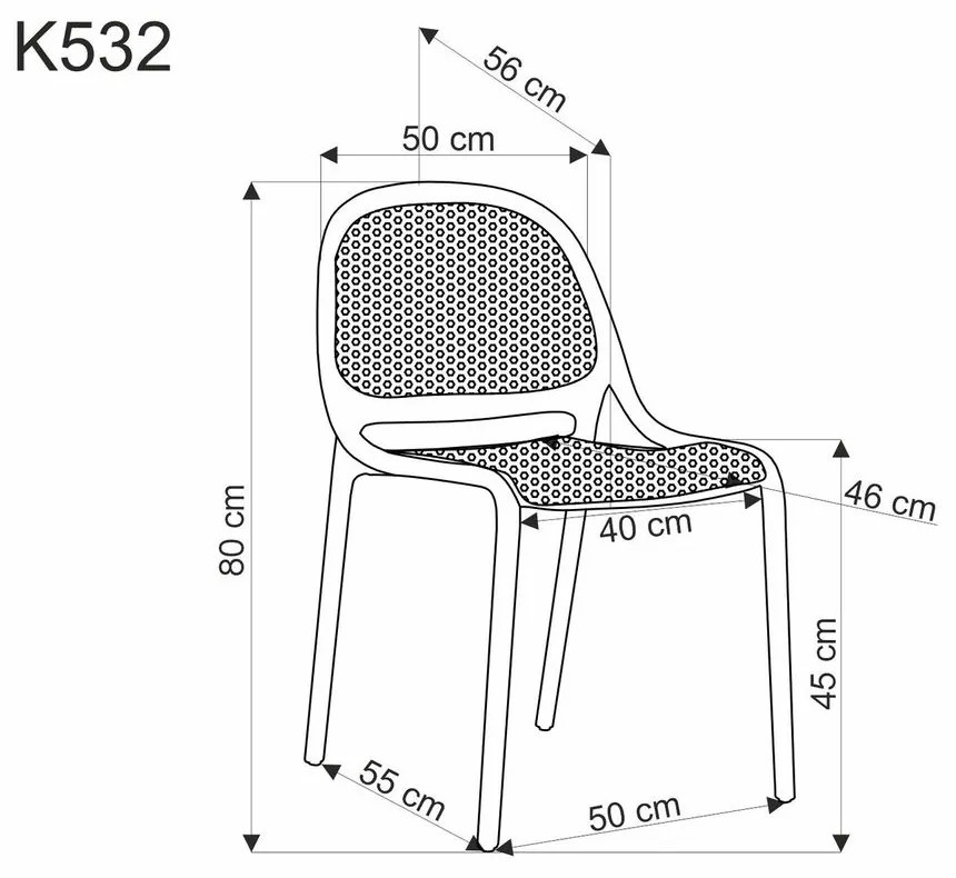 Halmar Plastová stohovatelná jídelní židle K532 - mátová