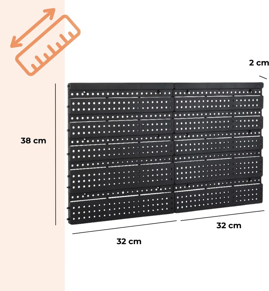 Závěsný organizér do dílny ORDER, 30 boxů, 64x2x38cm, červená/černá Monzana