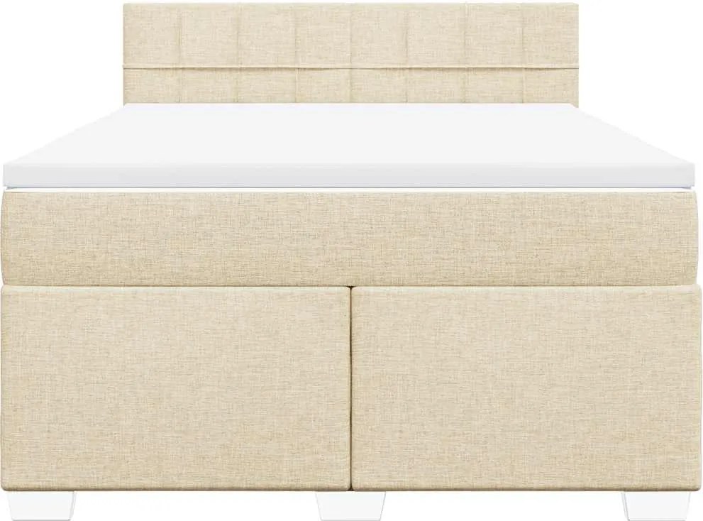 Box spring postel s matrací krémová 140x190 cm textil 3285888