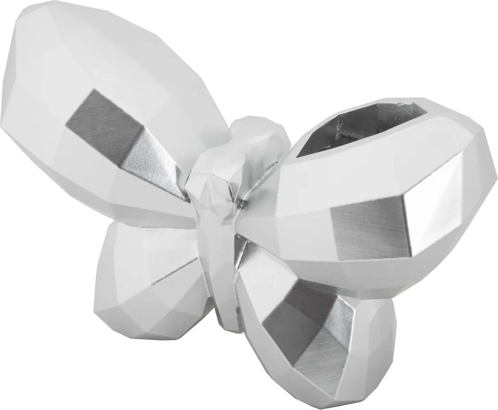 Designová váza Butterfly 22 cm stříbrná