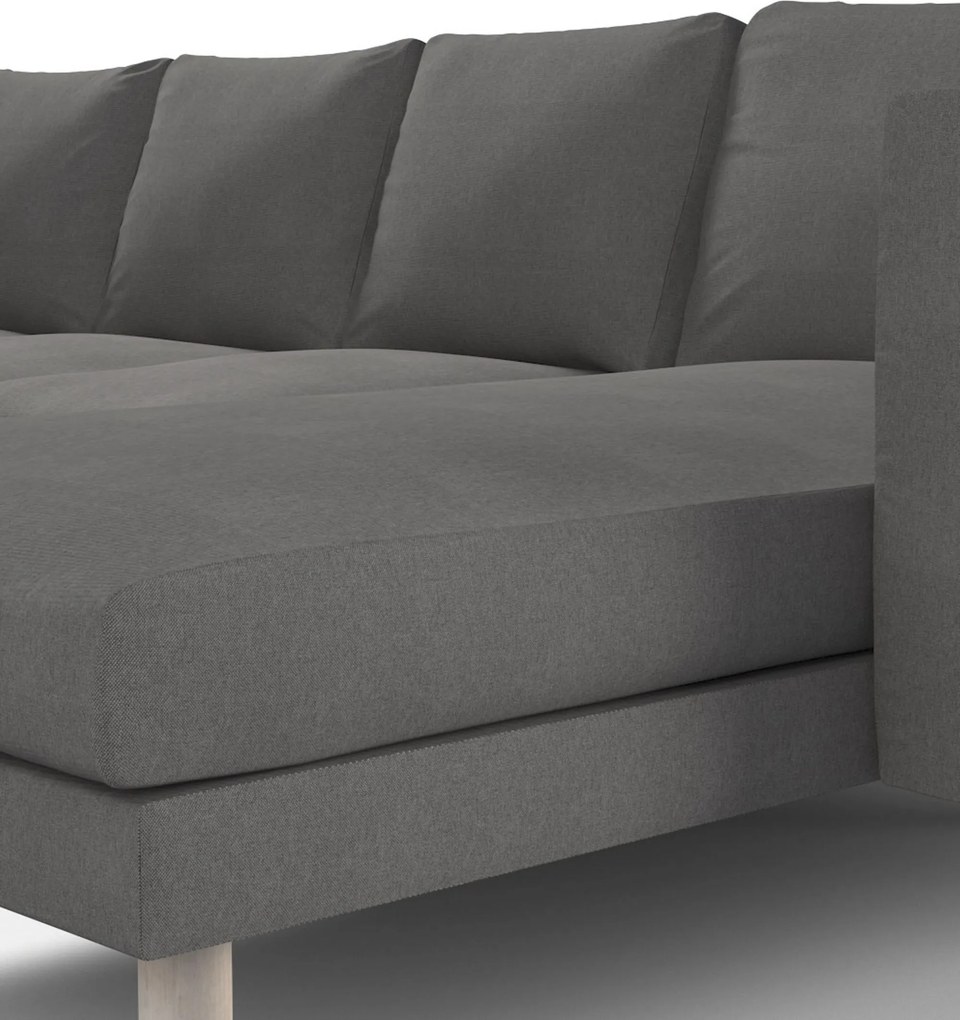 Potah na pohovku IKEA Norsborg 4-místná se šezlongem barva šedá látka pletený vzor