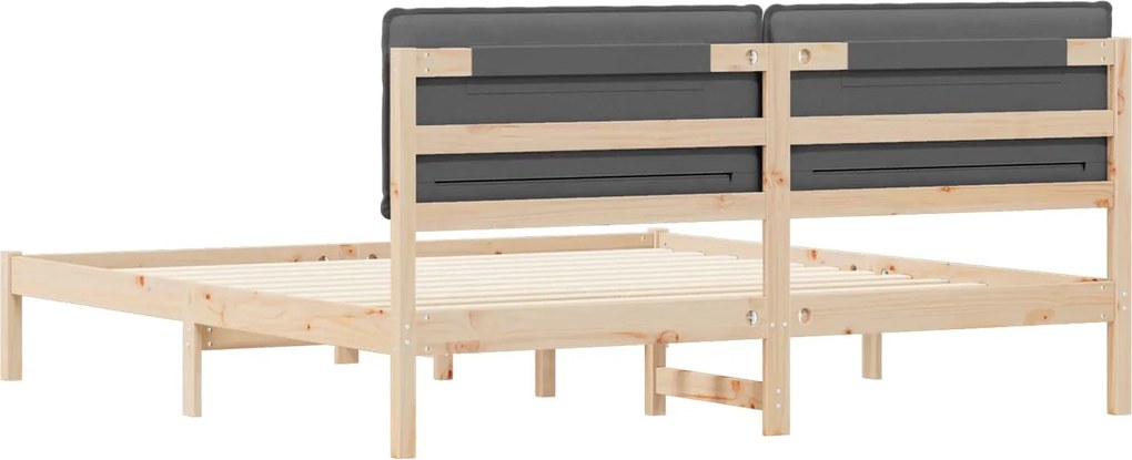 Rám postele s čalouněným čelem Tmavě šedá 200 x 200 cm 3405558