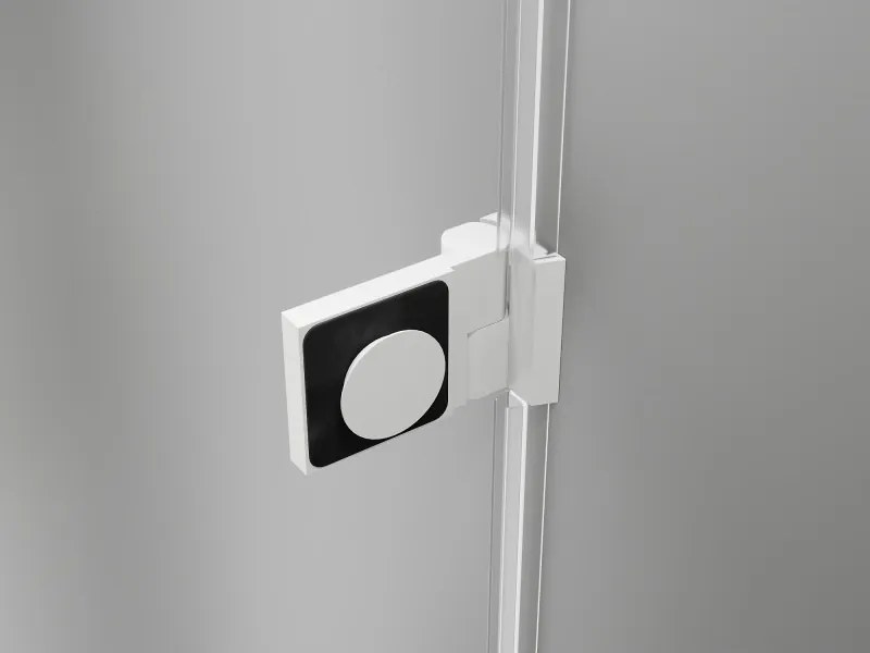 Mexen Lunar-B L, sklápěcí sprchový kout levý 90 x 70 cm, 8mm čiré sklo, bílý profil, 832L-090-070-20-00-L
