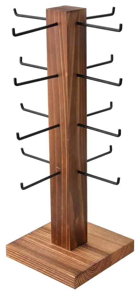 Dřevěný stojan s kovovými háčky na šperky - 48*21*21 cm | BIANO