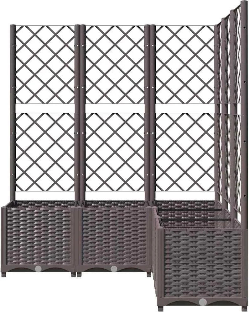 Zahradní truhlík s treláží hnědý 120 x 120 x 136 cm PP 318267
