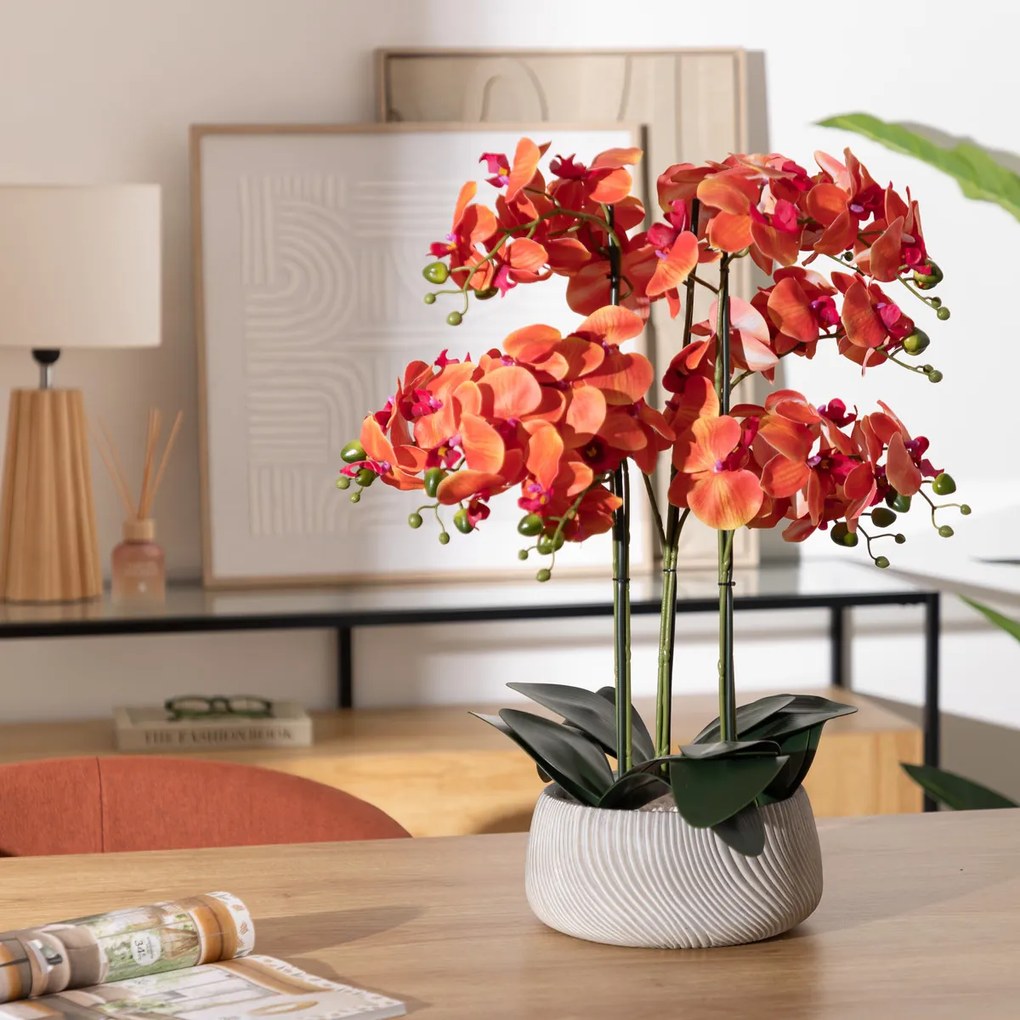 Umělá orchidej SANAE v květináči, 65 cm