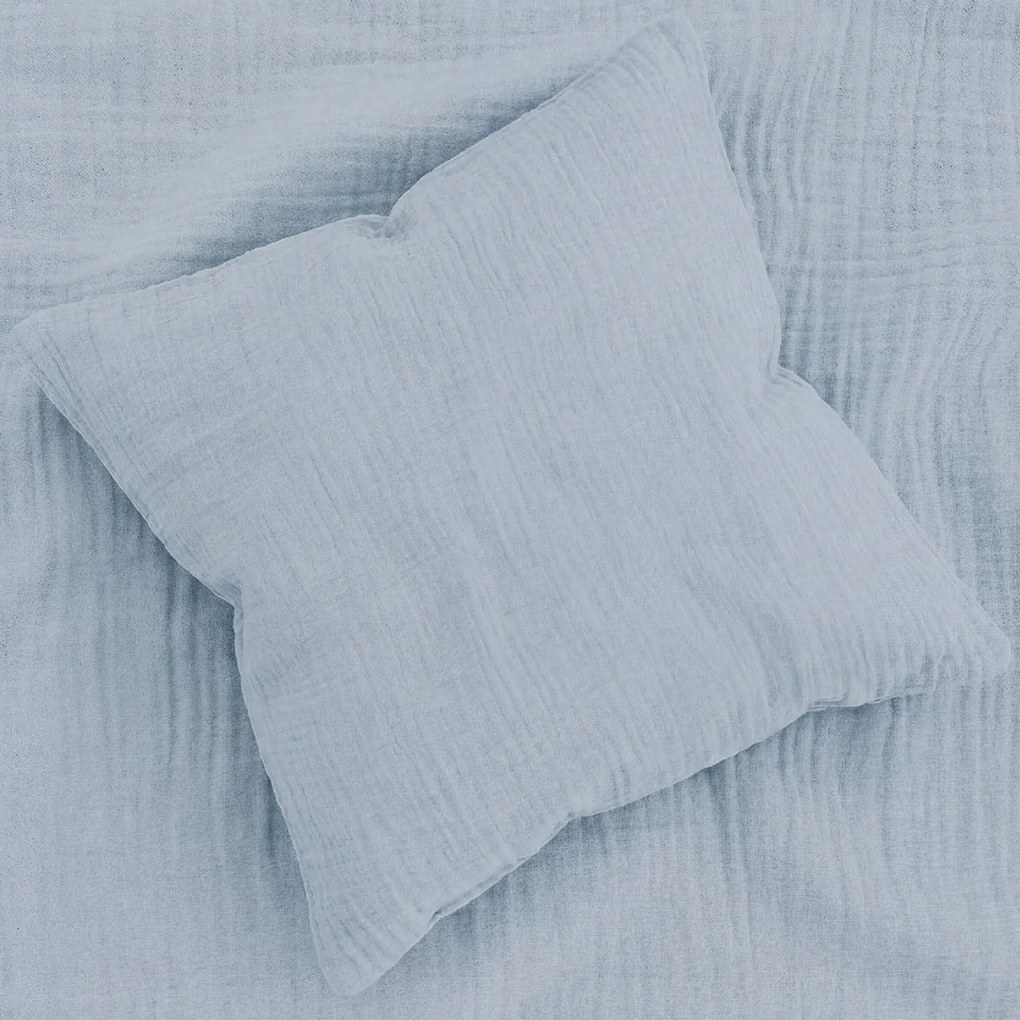 Celoroční mušelínový povlak na polštářek Ice Blue - GOTS Velikost: 70 x 90