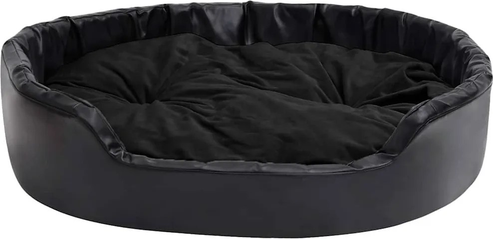 Pelíšek pro psy černý 99 x 89 x 21 cm plyš a umělá kůže 171264