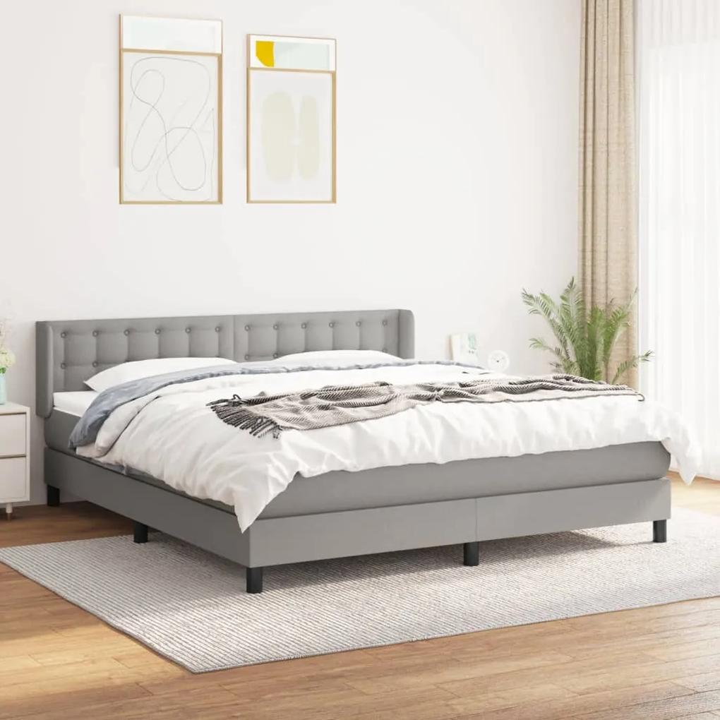 Box spring postel s matrací světle šedá 160 x 200 cm textil,  3130041