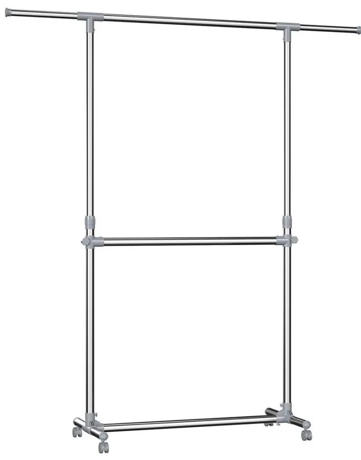 Mobilní stojanový věšák LINEA stříbrná