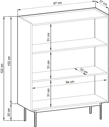 PCo Komoda CERAMIC KD97, 97 cm Kašmír