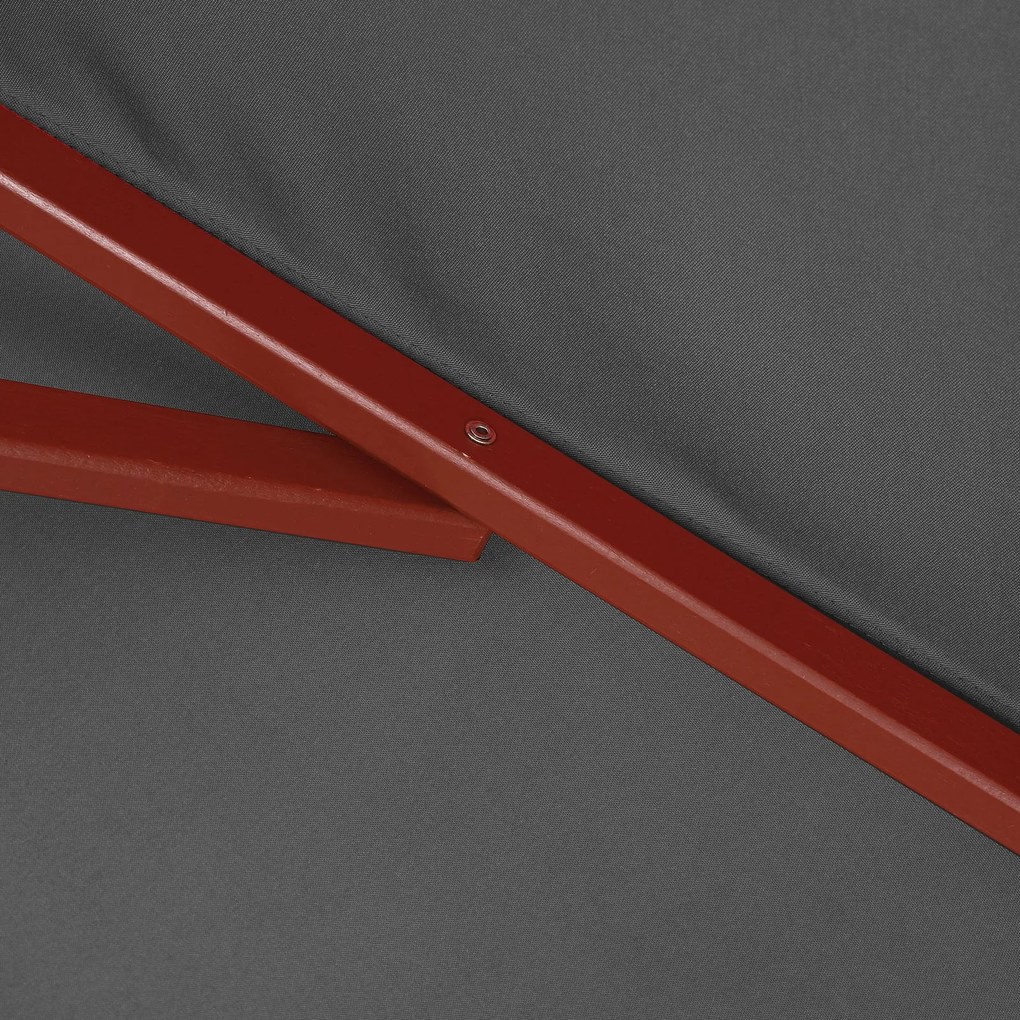 Dřevěný slunečník antracitový Ø330cm UV ochrana 50+ 108782