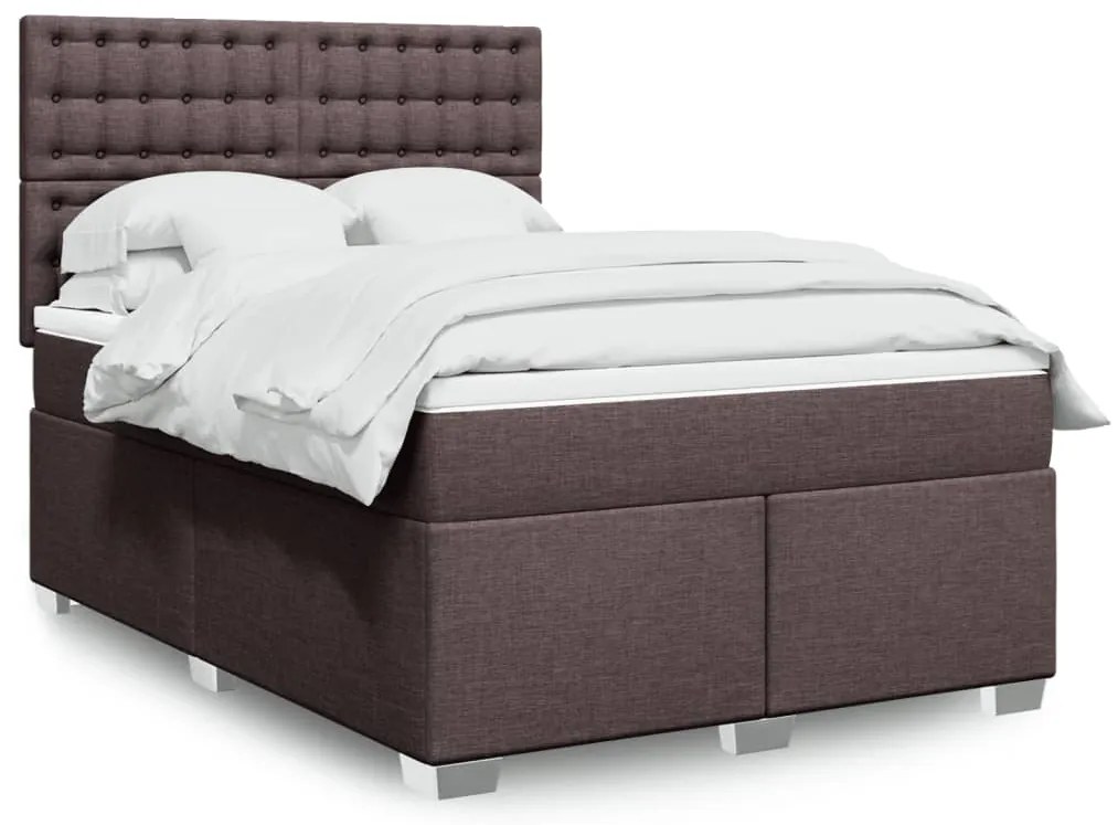 Box spring postel s matrací tmavě hnědá 140x200 cm textil 3292828