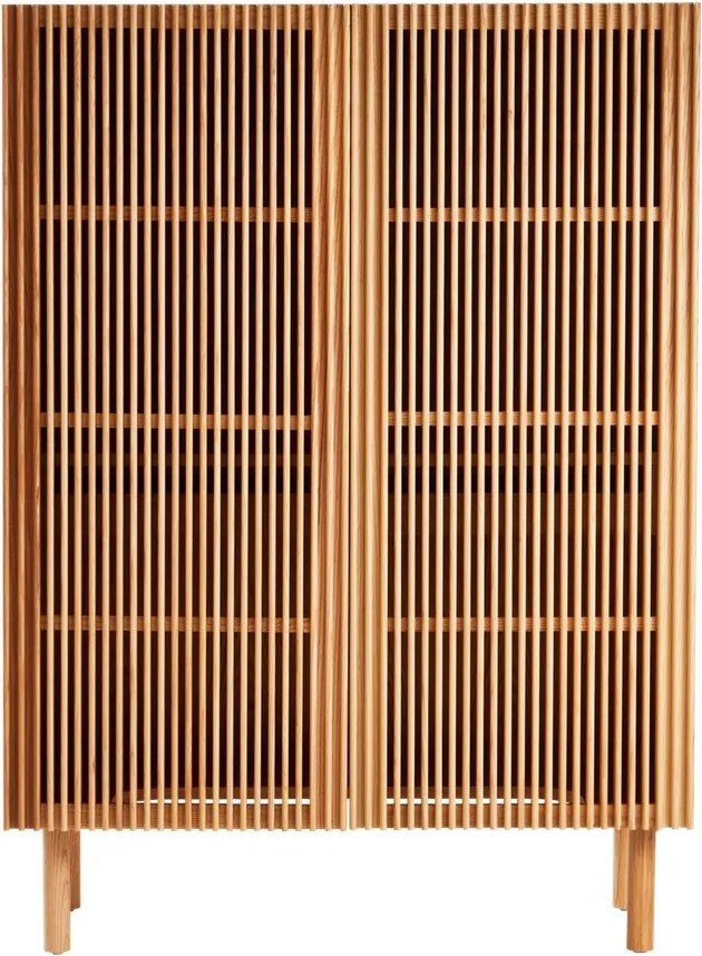 Skříňka v dekoru jasanu s dírou na kabely v přírodní barvě 100x140x45 cm Sion – Jotex