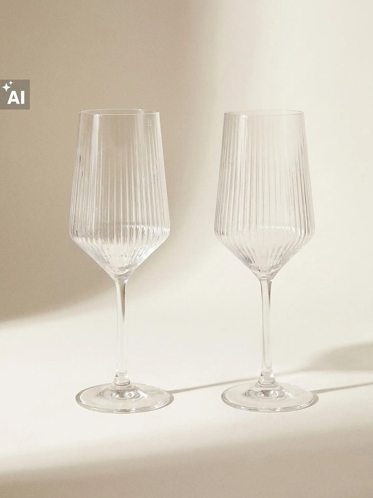 Sinsay - Žebrované skleničky, 2 kusy - clear